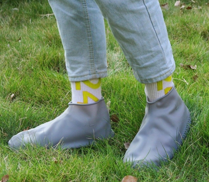 Силіконові чохли-бахили для взуття від дощу та бруду, сірі Розмір М (KG ...