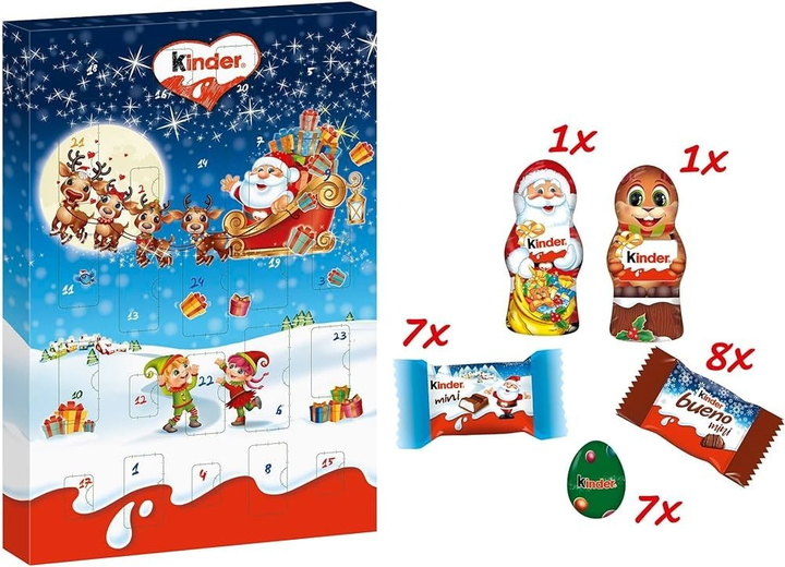 Киндер адвент календарь с сладостями Kinder ADVENT (39*26*3) 150 g ...