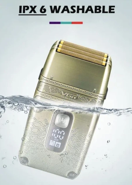 Профессиональная электробритва портативная шейвер для бритья бороды и усов с аккумулятором VGR V ...