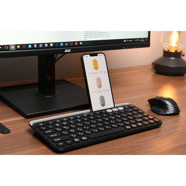 Клавиатура беспроводная 2E KS250 Wireless/Bluetooth Black (2E-KS250WBK ...
