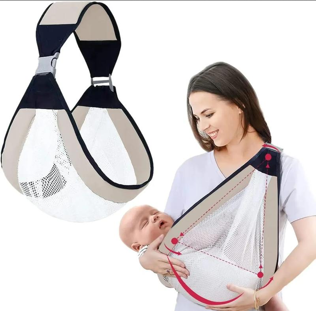 Рюкзак-переноска слинг для новорожденных Baby Sling / Бежевый от 0 ...