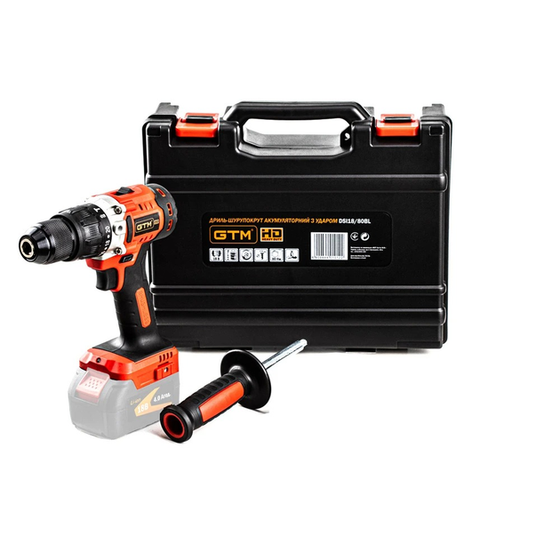Шуруповерт с ударным режимом аккумуляторный GTM DSI18/80BL (80 Нм, 1.5 ...