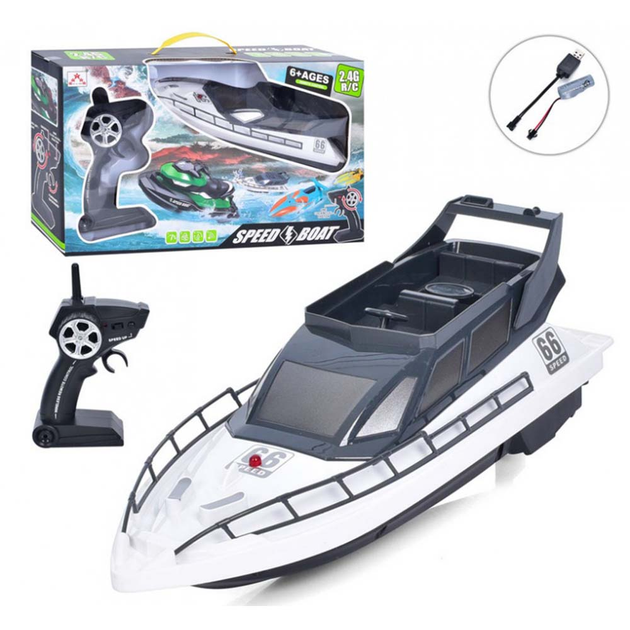 Детский катер на радиоуправлении A-Toys JH-KT7 с аккумулятором, USB ...