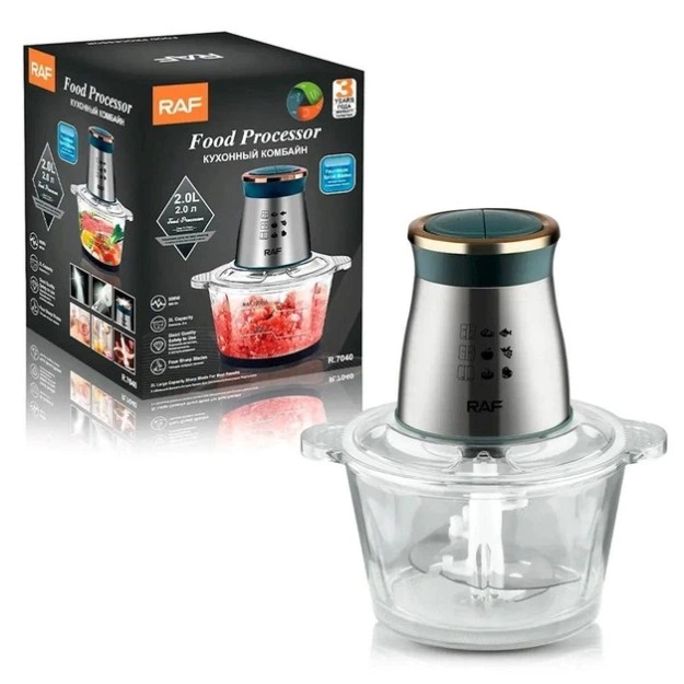 Кухонний блендер подрібнювач чопер електричний RAF R.7040 800 Вт для подрібнення продуктів з ...