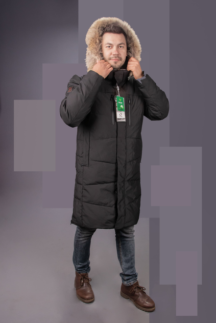 Куртка зимняя Zaka длинная мужская Черный,M, 46 от продавца: UrbanFit ...