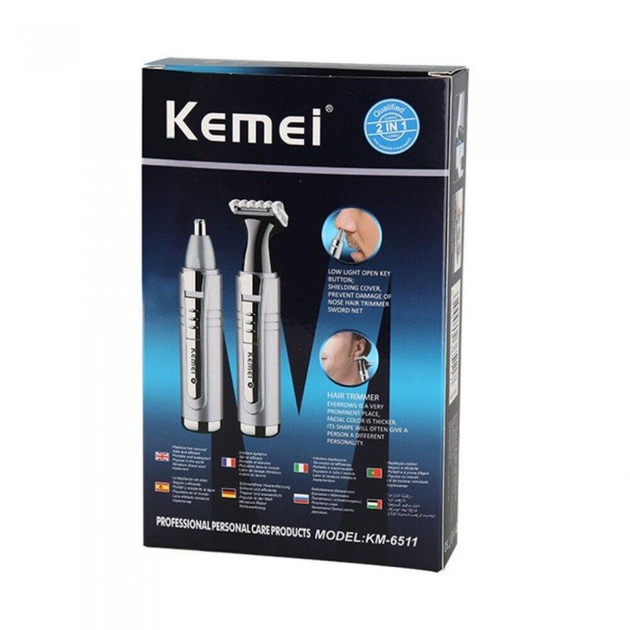 Мужской аккумуляторный триммер Kemei KM-3025 носа ушей бровей машинка 4 ...