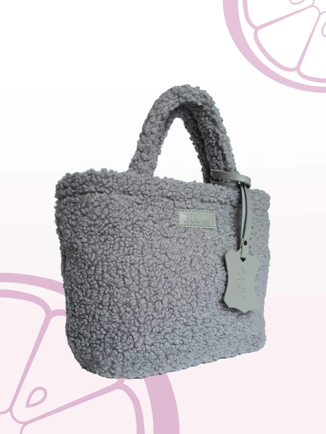 Женская меховая сумка-шопер серого цвета Rami bag искусственный мех и ...