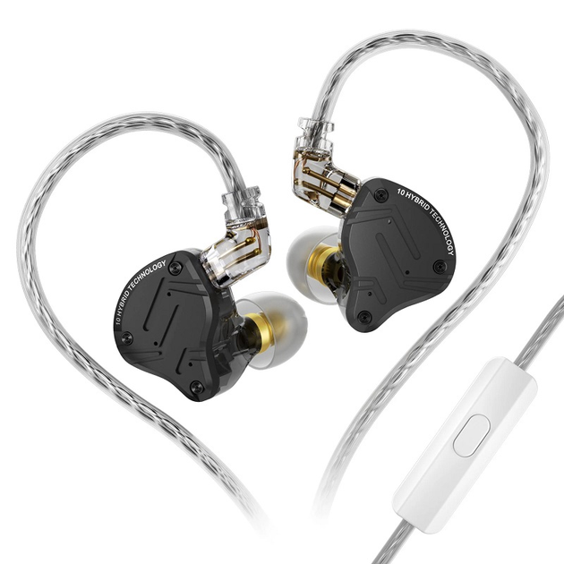 Гибридные наушники KZ ZS10 Pro X с микрофоном (Черный) купить в ...