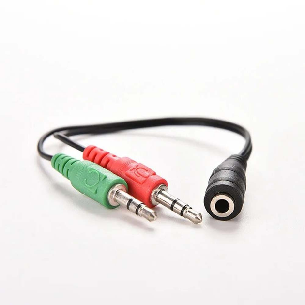 Переходник Cheap стерео 3.5F 4pin на 2*3.5 M микрофон + наушник 20см ...