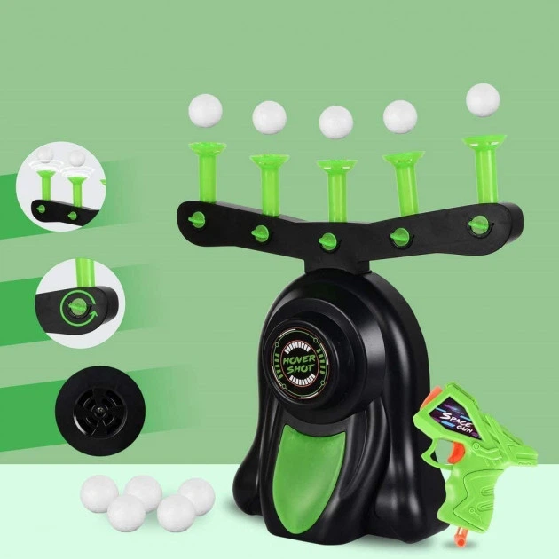 Інтерактивна гра Hover Shot KD 777 повітряний тир пістолет із дротиками і літаючі мішені Сірий ...