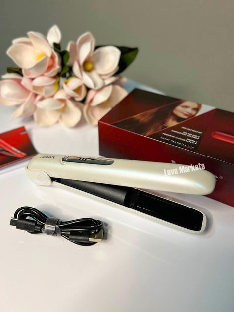 Портативный беспроводной аккумуляторный выпрямитель-утюжок для волос ...