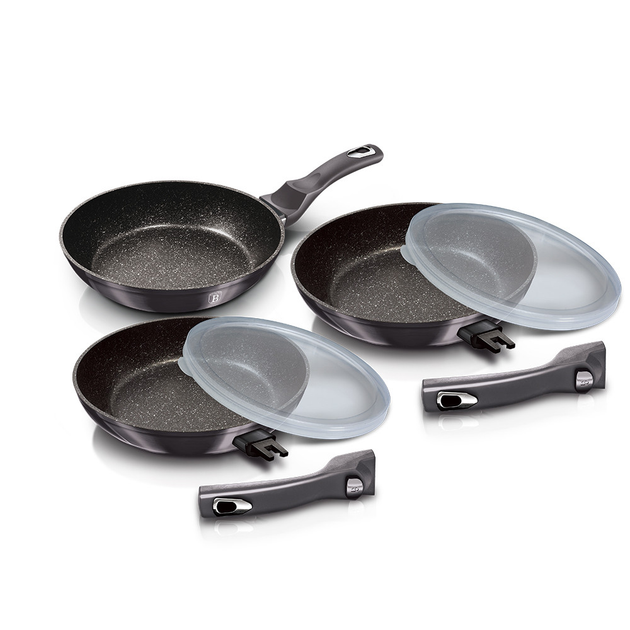 Набор сковородок Metallic Line Carbon Pro Edition 3 предмета Berlinger ...