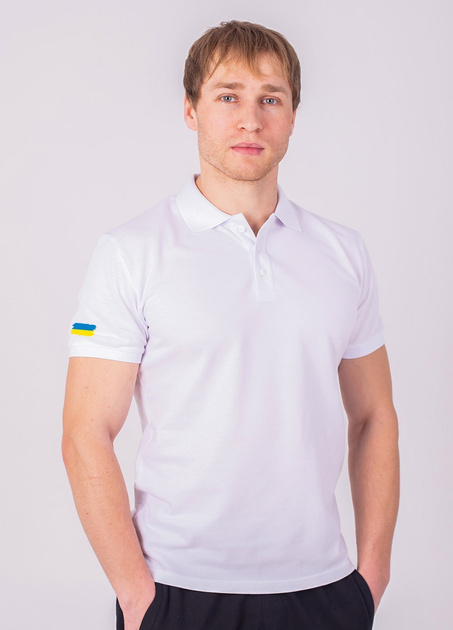 Футболка поло мужская Tvoepolo однотонное с флагом Xl Белое 5720 02xl