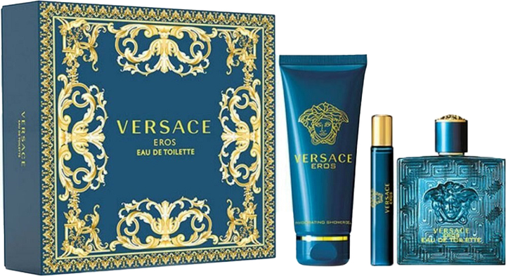 Набор Versace Eros Туалетная вода 100 мл + туалетная вода 10 мл + гель ...