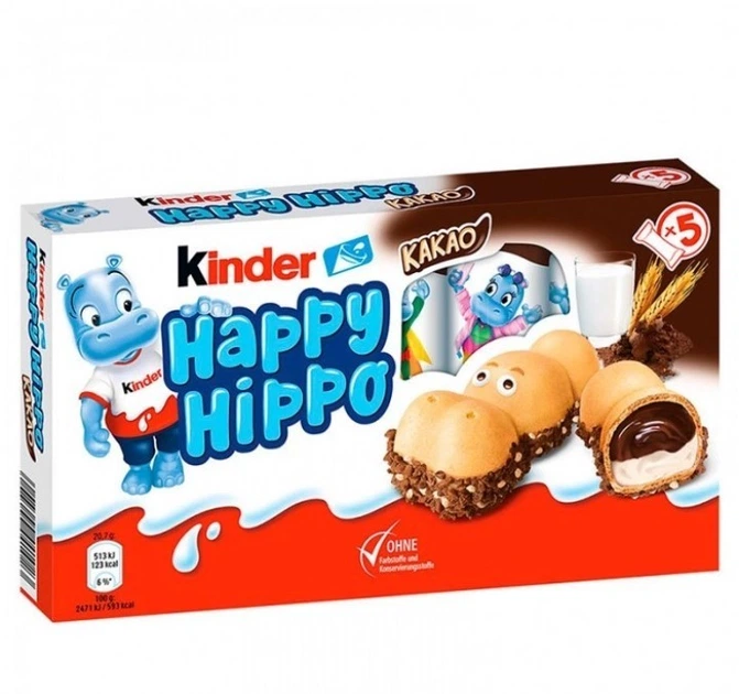 Батончики бегемоти Kinder Happy Hippo Cacao 5*20,7г. – ROZETKA. Купить Батончики бегемоти Kinder ...