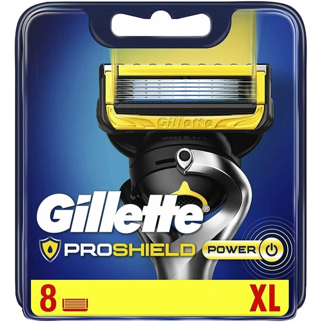 Сменные картриджи для бритья (лезвия) мужские Gillette Proshield Power ...