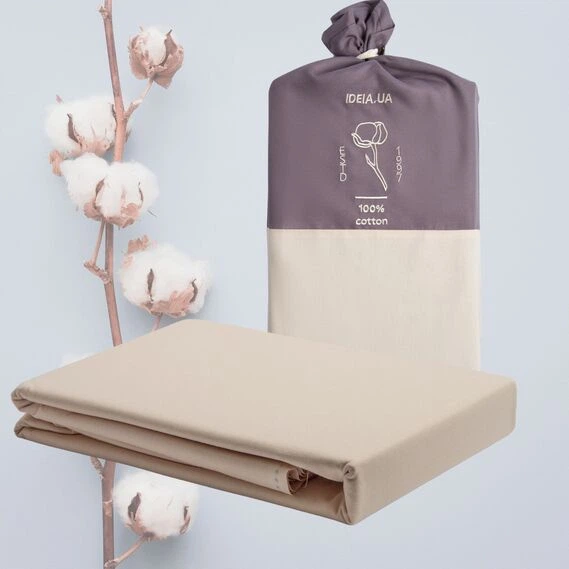Простынь 220х240 см хлопок натуральный TM IDEIA ранфорс в упаковке V-61 ...