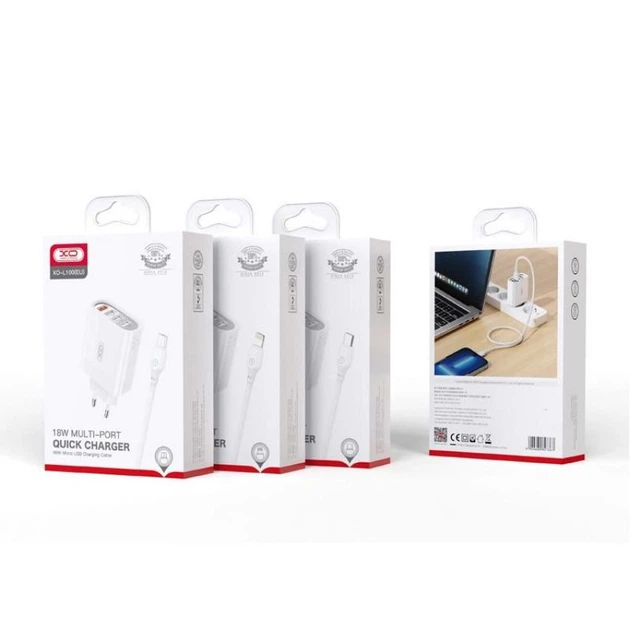 Сетевое зарядное устройство (адаптер) XO L100 4USB / QC3.0 / 3USB_2.4A white – фото, отзывы ...