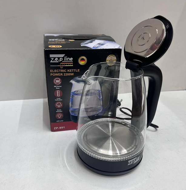 Стеклянный электрочайник с подсветкой Zepline ZP-991 (2 л) (2 200 Вт ...