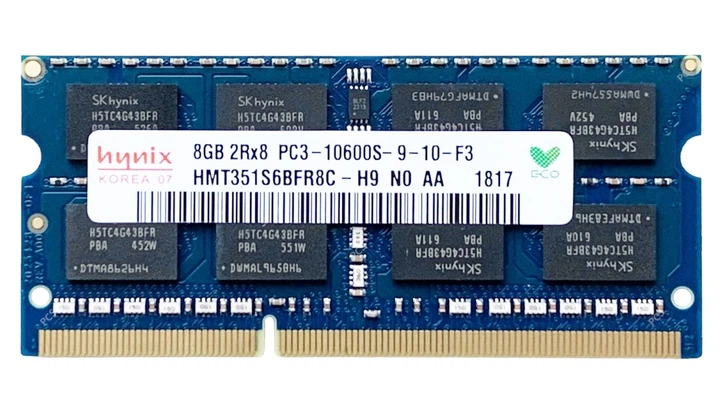 Оперативна пам'ять Hynix SODIMM DDR3 8Gb 2Rx8 1333Mhz PC3-10600S-9-10-F3 HMT351S6BFR8C-H9 – фото ...