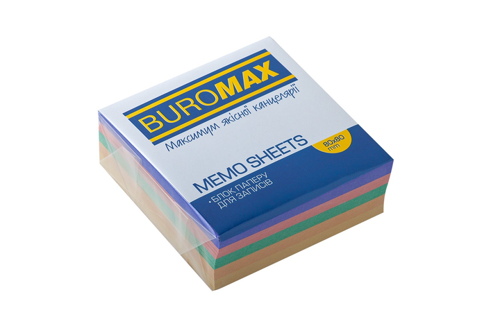 Блок бумаги для записей Buromax ДЕКОР, 80х80х30мм, не склеєний (BM.2273 ...