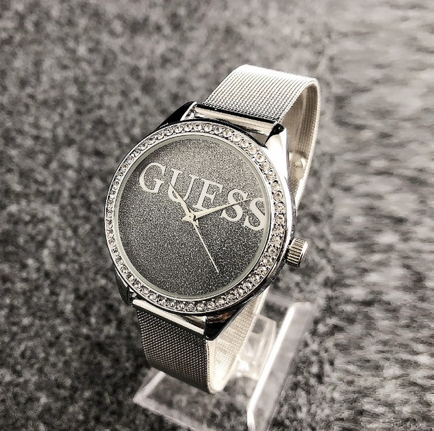 Женские наручные часы под Guess Серебро с черным (241636) – фото ...