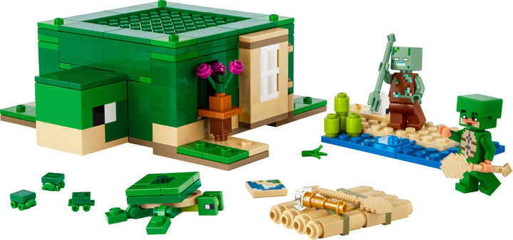 Конструктор LEGO Minecraft Пляжный дом в форме черепахи 234 деталей ...