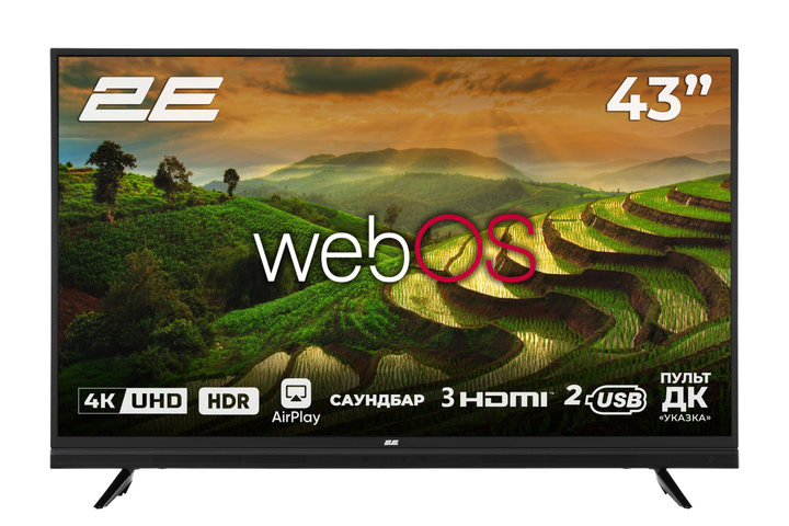 Телевизор 43″ 2E 43A06LW с экраном 4К Ultra HD / Web OS купить в ...