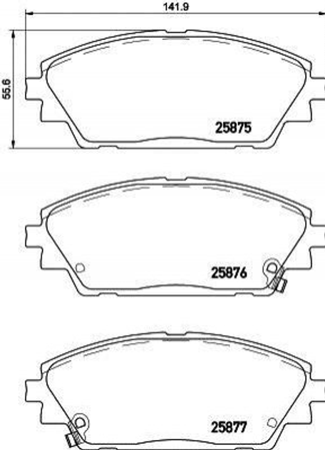 Тормозные колодки HELLA 8DB355021421 Mazda 3, CX-3 B6YS3328ZA ...