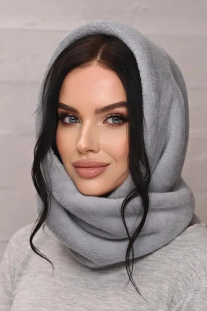 Бактус капор -косынка теплая эко мех Альпа 706 La Visio серый 55-58р от ...