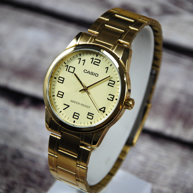Наручные часы Casio MTP-V001G-9BUDF Золотистые Ручной аналоговый ...