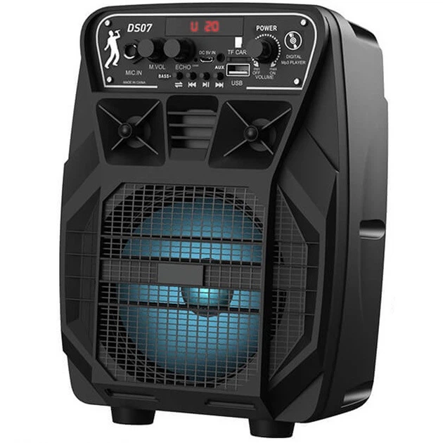 Портативная мощная акустика с проводным микрофоном Hoco DS07 Чёрная ...
