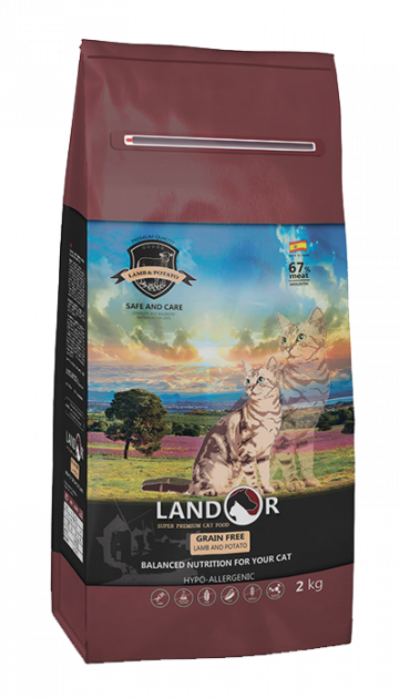 Сухий корм Landor (Ландор) без глютена для кішок з функцією контролю ...