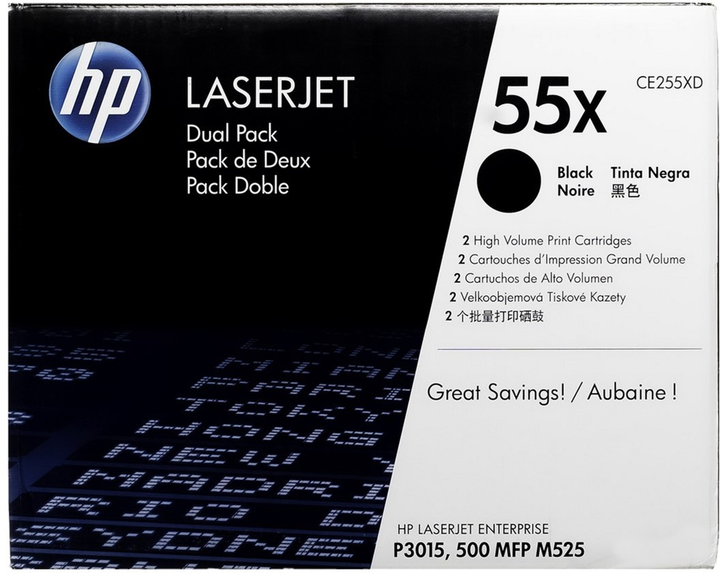 Набор тонер-картриджей HP 55X CE255XD 2 шт Black (885631277102) – фото ...