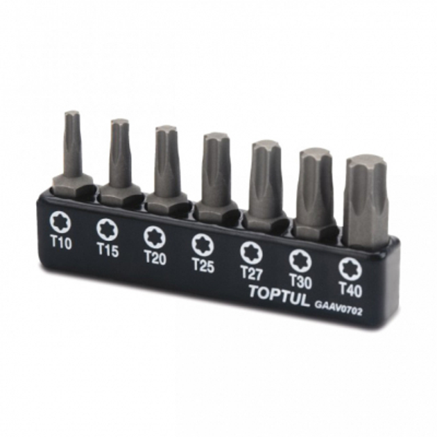 Набор бит Toptul TORX 1/4" 7ед. (T10-T40) (GAAV0702) – фото, отзывы ...