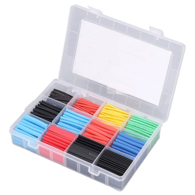 Набір термоусадочних трубок в боксі Bodasan термозбіжна трубка 750 шт. термоусадка для проводів ...