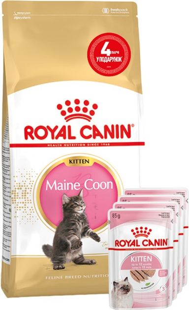 Промо набор Корм для котят Royal Canin Mainecoon Kitten 2 кг + 4 ...