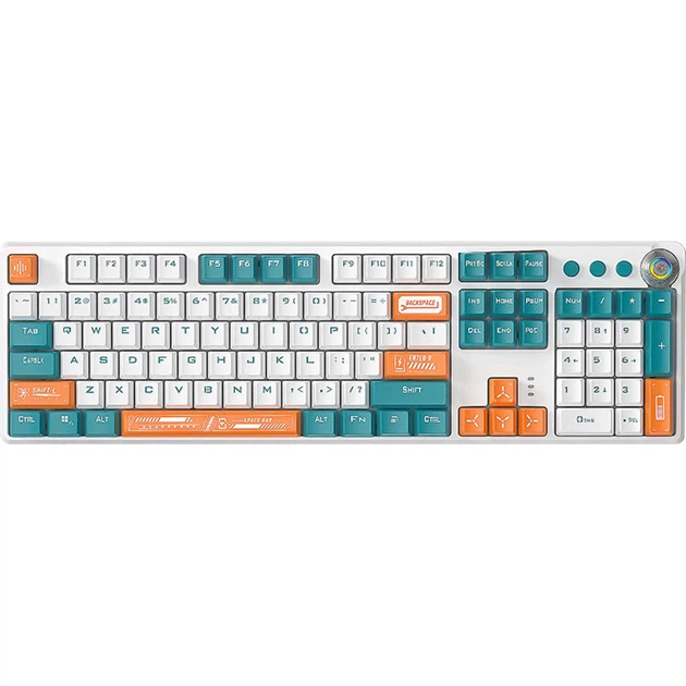 Клавіатура Aula F2088 PRO Plus 9 Orange Keys KRGD Blue USB UA White ...