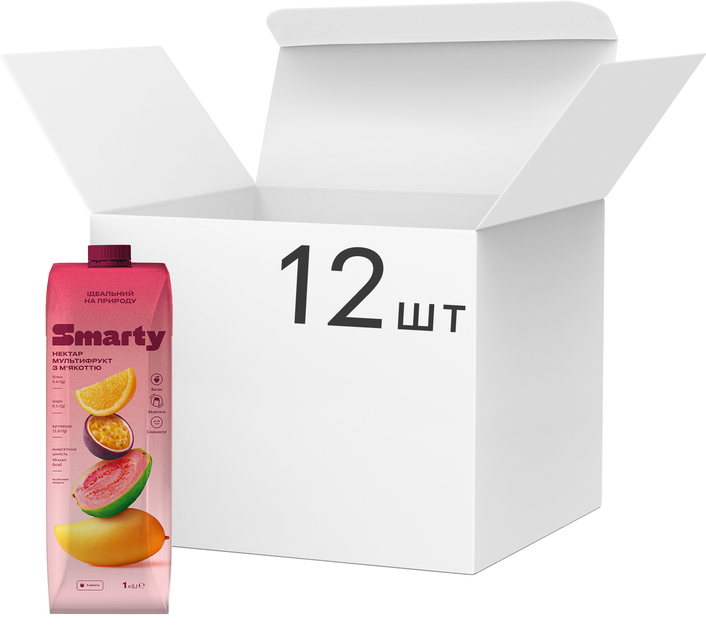 Упаковка нектару Smarty мультифрукт 1 л х 12 шт (4840748006546 ...