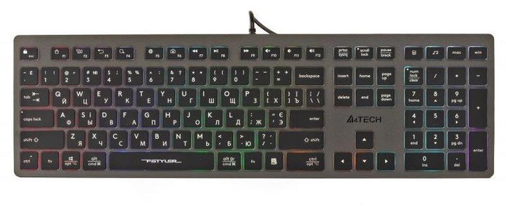 Клавиатура A4Tech Fstyler FX60 GREY / NEON Black USB (FX60 USB (Grey ...