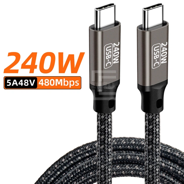Кабель Ewell USB Type-C, PD3.1, 240W, 48V, 5A, 480 Mbps, 1.0 метр (EW545) – фото, відгуки ...