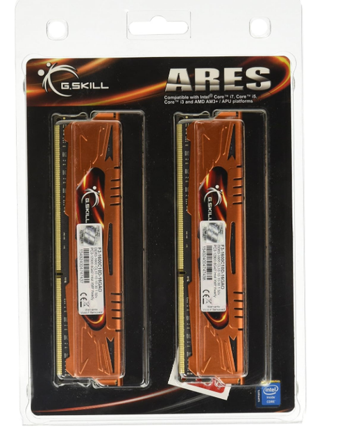Оперативная память DDR3 16G KIT(2x8G) 1600MHz G.SKILL Ares Orange CL10 (box) F3-1600C10D-16GAO ...