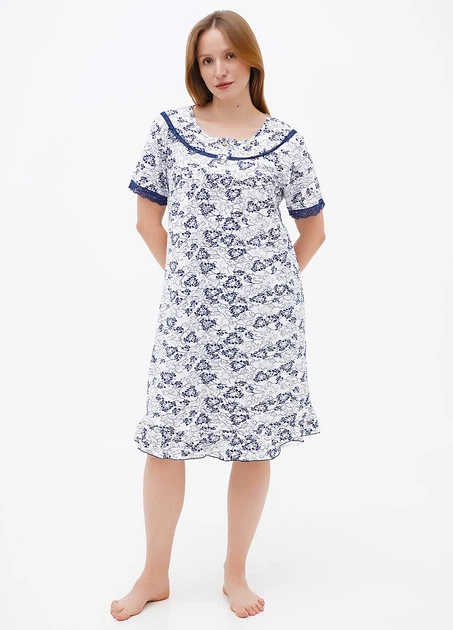 Ночная сорочка Saimeiqi 5XL белая с синим 1835 от продавца: Колибри – в интернет-магазине ...