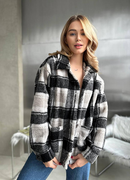 Куртка-рубашка Тедди женская 4050642 L-XL (48-52) Клетка – Брендовая ...