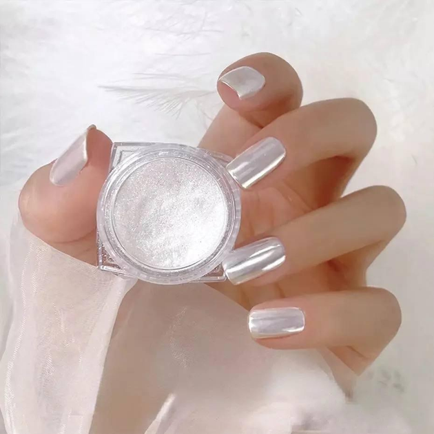 Жемчужная втирка для ногтей White Белая – купить онлайн на ROZETKA