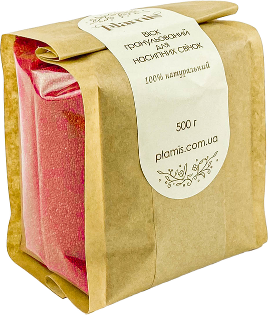 Воск для насыпных свечей Plamis 500 г + фитиль Красный (PW-500-19 ...