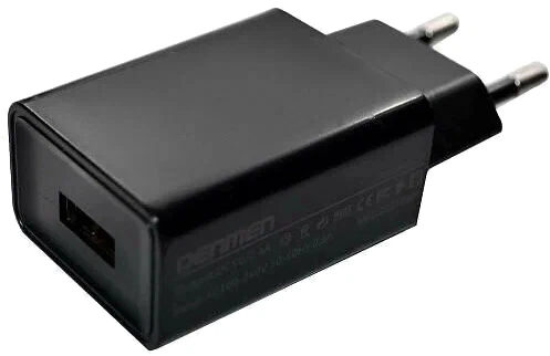Мережевий зарядний пристрій Denmen DC01 2.4 A 1 USB 2 шт Чорний (DM-DC01-2BK) – фото, відгуки ...