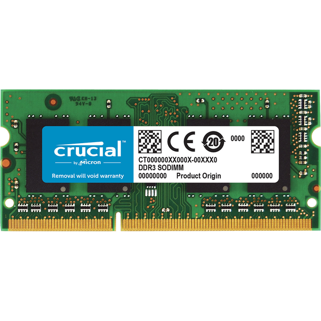 Оперативна пам'ять Crucial SODIMM DDR3L 8Gb 1600MHz PC3L-12800 (CT102464BF160B.C16FPD) – фото ...
