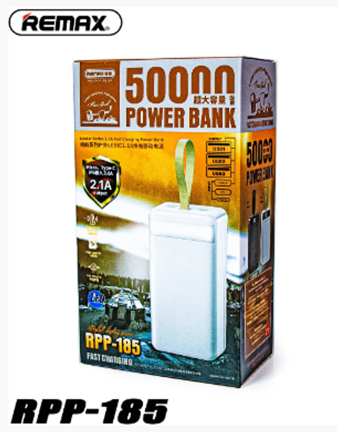 Power Bank Remax RPP-185 50000mAh / Быстрая зарядка 5 вольт / 2.1 ...