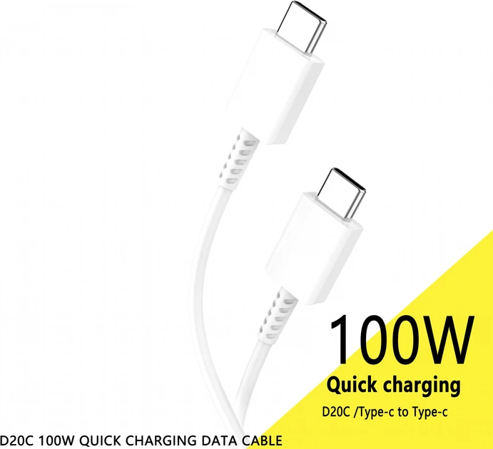 Кабель Denmen D20C Type-C/Type-C 3.6А (100W) 1 м White (DM-D20C-WH) – фото, відгуки ...